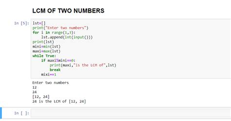 How To Find Out Lcm Of Two Numbers In Python