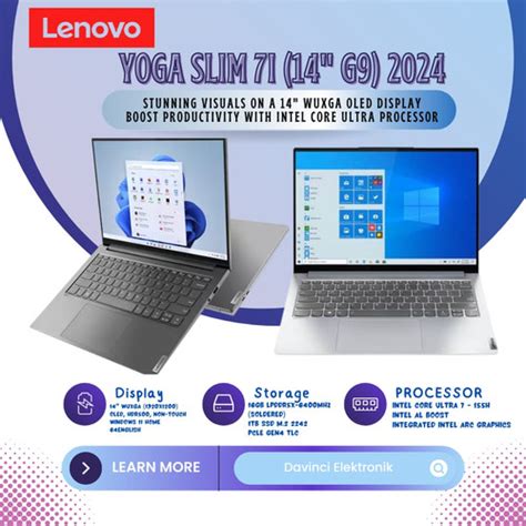 Jual Lenovo Yoga Slim I Gen Ultra H Gb Tb Intel Arc Oled Fhd Tb Jakarta