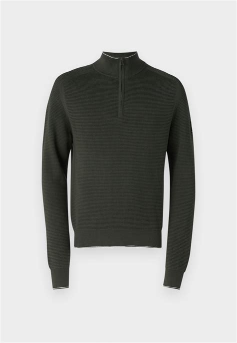 Belstaff Cole Quarter Zip Jumper Strickpullover Tile Green