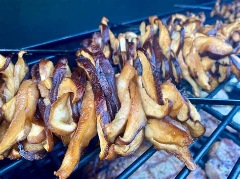 Grilled Shiitake Skewers Km Mushrooms