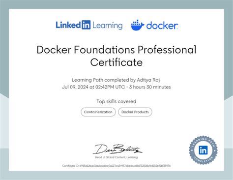 Certificateofcompletion Docker Foundations Professional Certificate Pdf