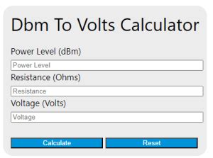 Dbm To Volts Calculator Calculator Academy