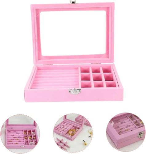 Скринька органайзер для прикрас прямокутна рожева від продавця Shoppers в інтернет магазині