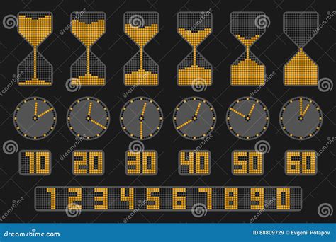 Time Indicator Set Stock Vector Illustration Of Dark