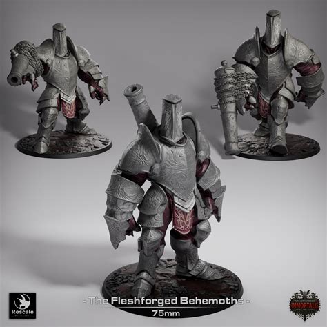 Flesh Forged Behemoth Helmed Horror Golem Titan Dnd Resin Model