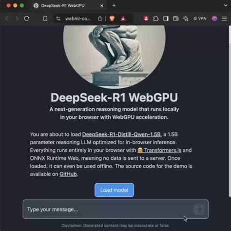 Deepseek R1 15b Local In Your Browser Using Webgpu Works Offline Once Mike W
