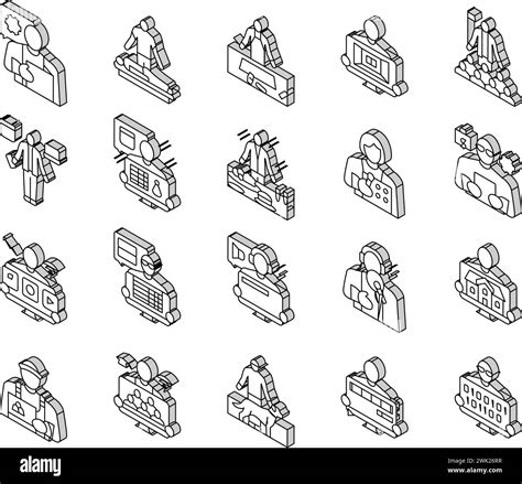 Small Business Entrepreneur Job Isometric Icons Set Vector Stock Vector Image And Art Alamy
