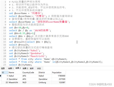 Mysql变量的声明与使用mysql 声明变量 Csdn博客
