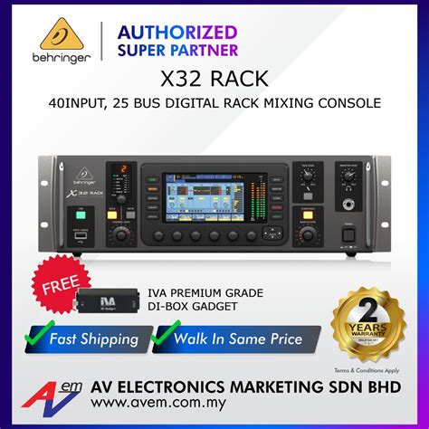 Behringer X32 Rack 40 Input 25 Bus Digital Rack Mixer With 16 Programmable Midas Preamps Usb