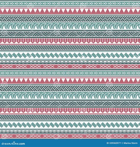 Maori Inspired Geometric Seamless Pattern Stock Illustration Illustration Of Cultural Textile