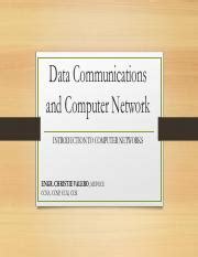 Chapter Introduction To Computer Networks Pdf Data Communications And Computer Network