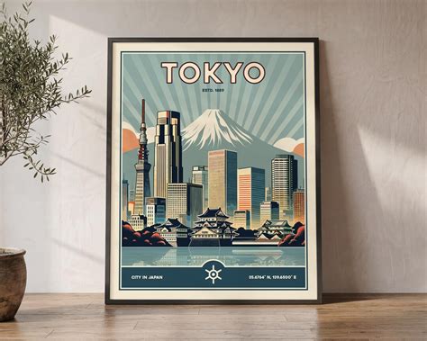 Tokyo Japan City Skyline Art Print Minimalist Asian Architecture