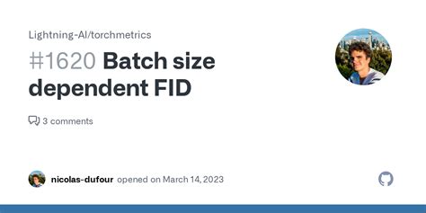Batch Size Dependent Fid · Issue 1620 · Lightning Aitorchmetrics · Github
