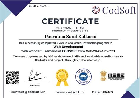 Poornima Kulkarni On Linkedin Codsoft Internship Webdevelopment