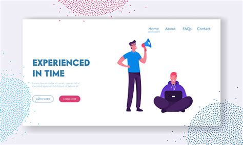 과로 관리자 마감 스트레스 상황 웹 사이트 방문 페이지 보스 사업가 노트북 웹 페이지 배너에서 작업 하는 남자 사무실 직원에 라우드 스피커에서 소리 만화 플랫 벡터 일러스트