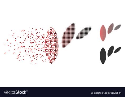 Sparkle Pixel Halftone Flora Leaf Abstraction Icon