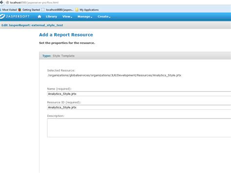 How To Use Jrtx Style As A Shared Resource In JasperReports Server