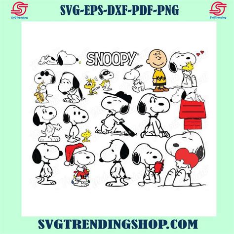 Snoopy Set Bundle 1000 Png Svg Pdf Files Snoopy Svg Snoopy Png My Xxx