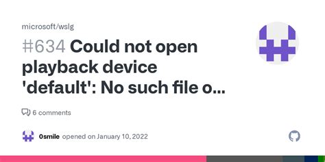Could Not Open Playback Device Default No Such File Or Directory