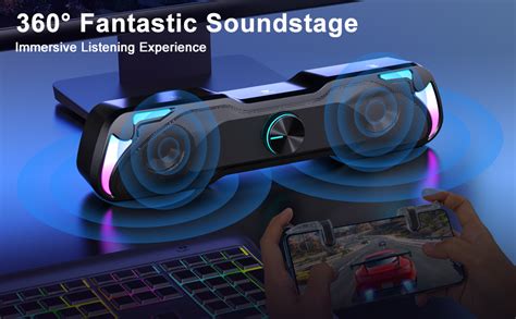 Spkpal S135 Computer Speakers For Desktop Touch Control Dynamic Rgb Gaming Sound Bar With