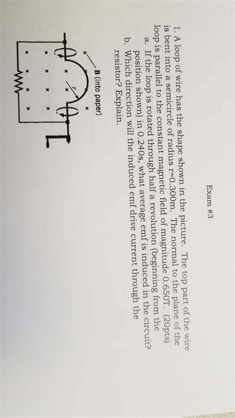 Solved Exam 3 1 A Loop Of Wire Has The Shape Shown In The