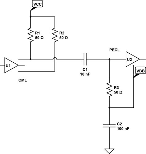 How To Connectterminate Differential Cml Logic Outputs To Single Ended