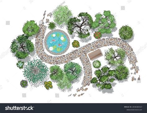 Vector Illustration Landscape Design Top View Stock Vector Royalty