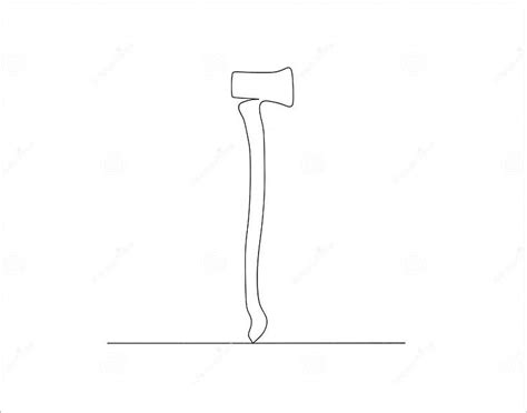 Continuous Line Drawing Of Axe One Line Of Axe Hatchet Continuous Line Art Editable Outline