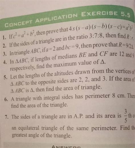 1 If C2 A2 B2 Then Prove That 4s Sa Sb Sc A2b22 If The Sides Of