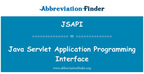 Jsapi 定义 Java Servlet 应用程序编程接口 Java Servlet Application Programming