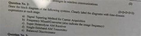 Solved Challenges In Wireless Communications Question No Chegg
