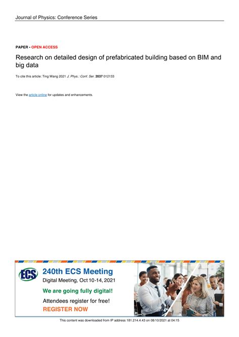 Pdf Research On Detailed Design Of Prefabricated Building Based On Bim And Big Data