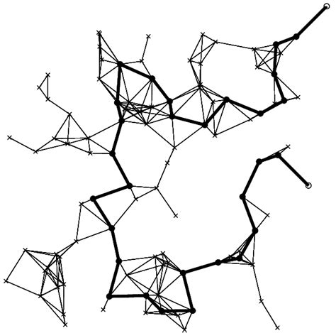 a random geometric graph over 102 vertices with diameter 22 all edges
