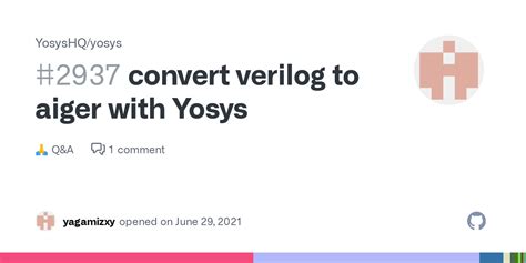 Convert Verilog To Aiger With Yosys YosysHQ Yosys Discussion 2937