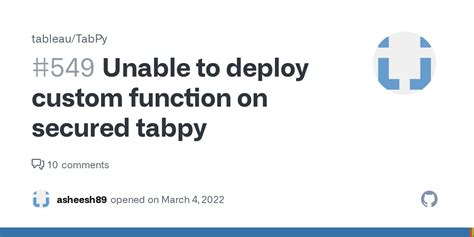 Unable To Deploy Custom Function On Secured Tabpy · Issue 549