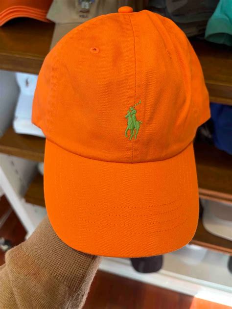 딱 2점 폴로랄프로렌 남녀공용 야구모자 볼캡 오렌지 컬러 크로켓