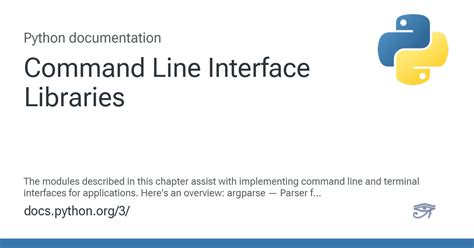 Command Line Interface Libraries — Python 3150a0 Documentation