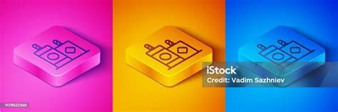 분홍색과 주황색 파란색 배경에 격리 된 등색 라인 불꽃 작업 아이콘 재미있는 파티의 개념 폭발적인 불꽃 기호 폭죽을 켜는 다 정사각형 버튼입니다 벡터 3차원 형태에 대한