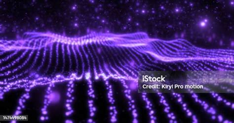 입자의 추상 보라색 웨이브 라인과 글로우 효과와 흐림 보케 추상적인 배경이 있는 활기찬 마법의 점 0명에 대한 스톡 사진 및 기타 이미지 Istock