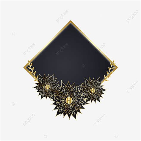 아름다운 럭셔리 블랙 골드 꽃 일러스트 디자인 투명 배경 일러스트잎 꽃 꽃 무늬 금 Png 일러스트 및 Psd 이미지 무료 다운로드 Pngtree