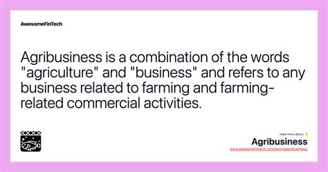 Agribusiness AwesomeFinTech Blog