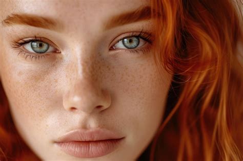 Premium Photo Redhead Woman With Piercing Gaze