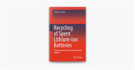 ‎recycling Of Spent Lithium Ion Batteries Par Liang An Sur Apple Books