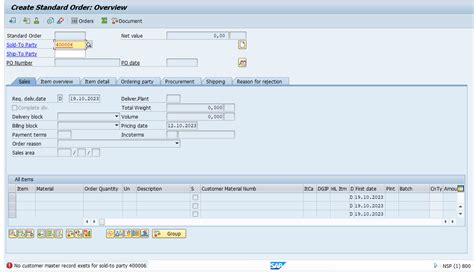No Customer Master Record Exists For Sold To Party Sap Community