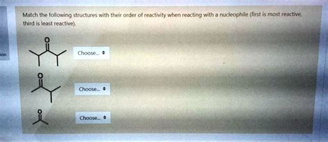 Solved Match The Following Structures With Their Order Of Reactivity When Reacting With A