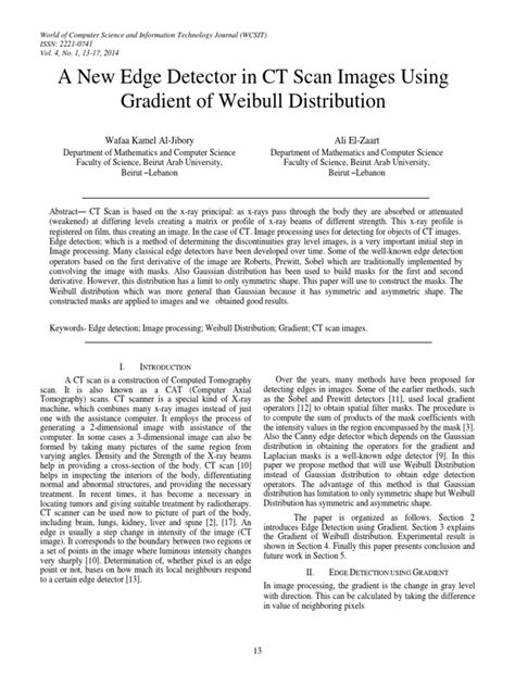 A New Edge Detector In Ct Scan Images Using Gradient Of Weibull Distribution Docshare Tips