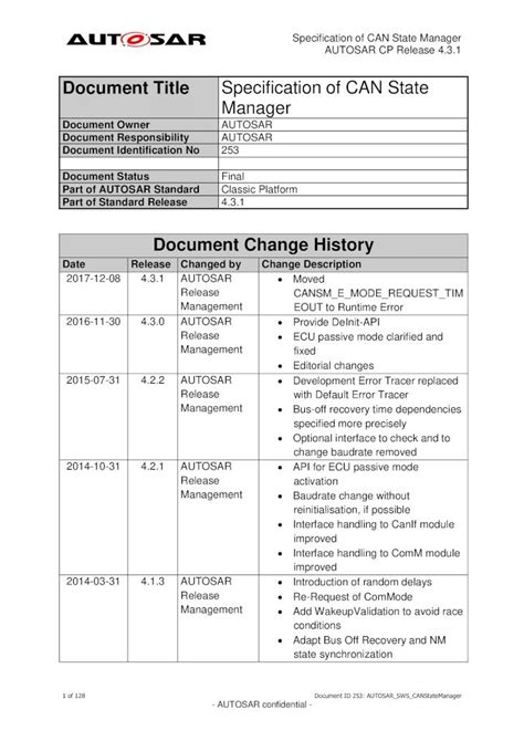 Pdf Specification Of Can State Manager · Recovery And