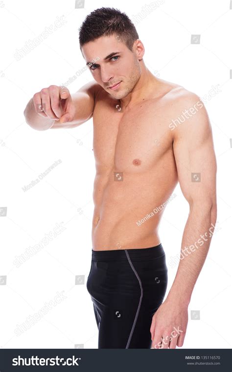 Muscle Man Pointing Stock Photo Shutterstock