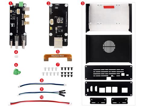Metal Case With Pcie Expansion Board For Raspberry Pi 5