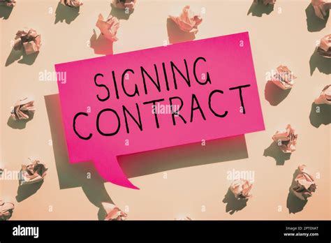 Handwriting Text Signing Contract Concept Meaning The Parties Signing